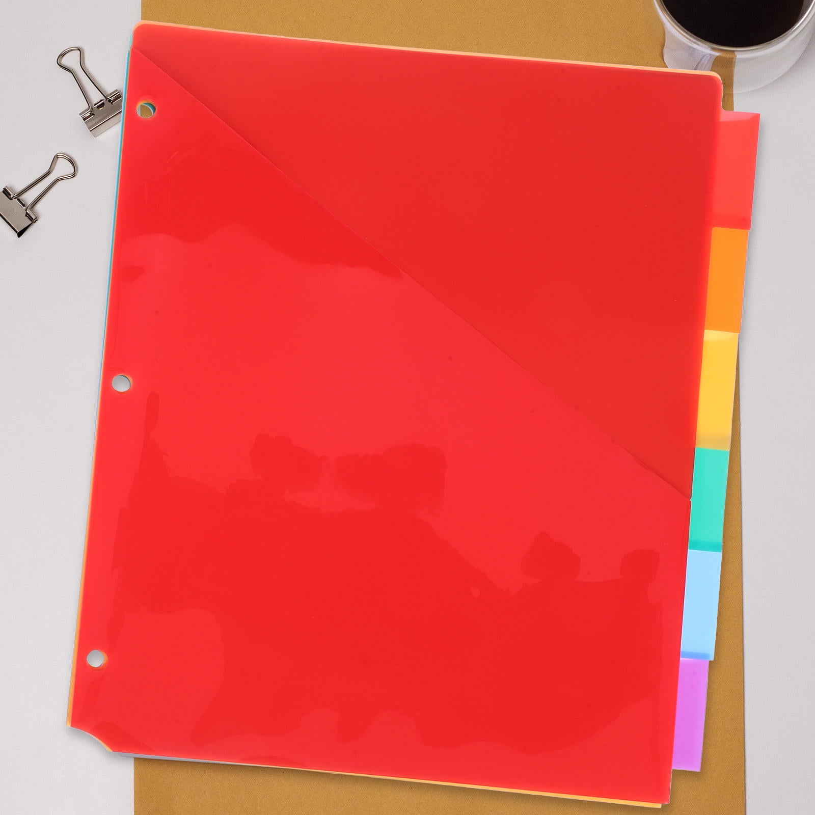MLINS 6 Pcs Colored Folders for Files Binder Separators with Tabs ...