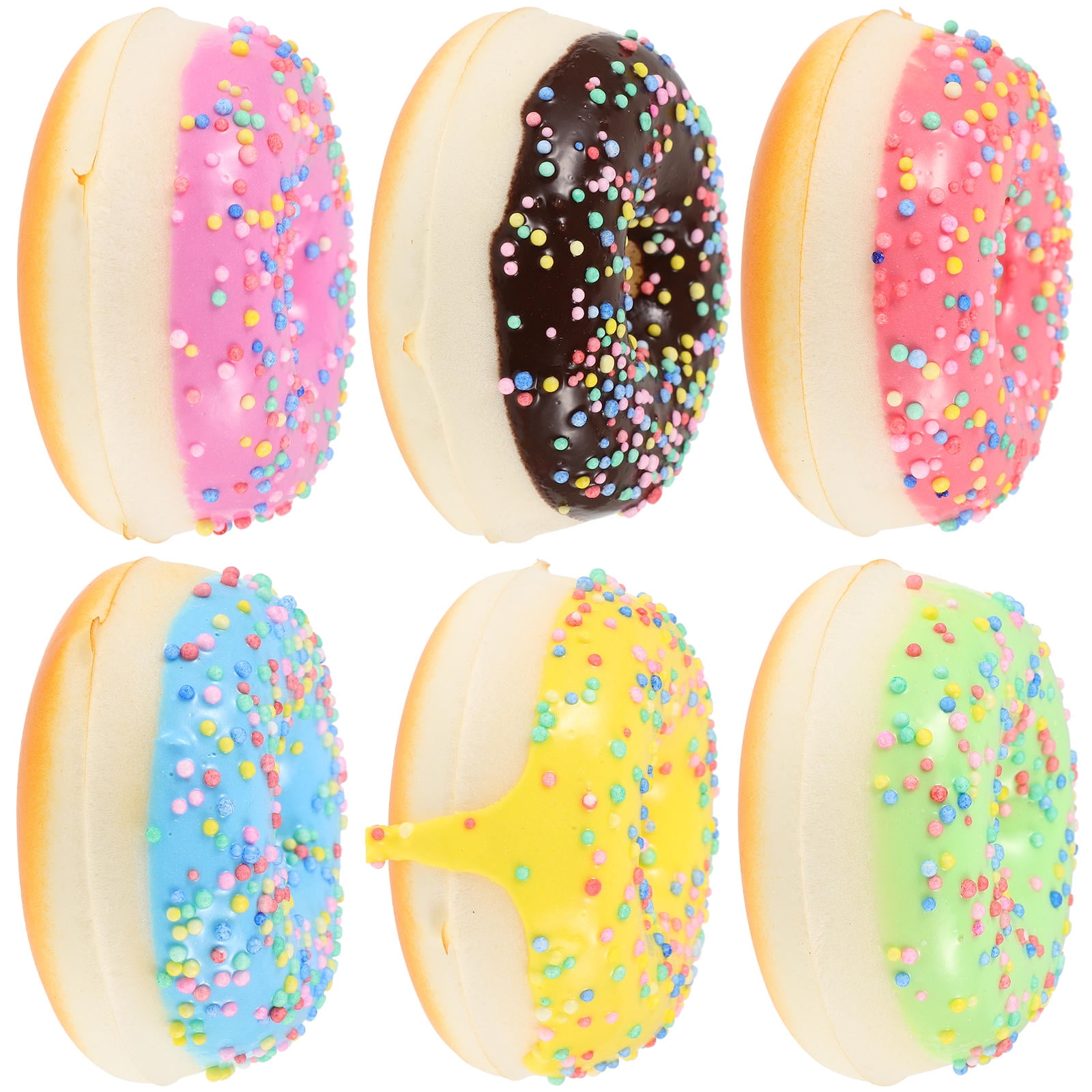 MLINS 6 Pcs Doughnut Decor Magnet Design Realistic Faux Donuts Office ...
