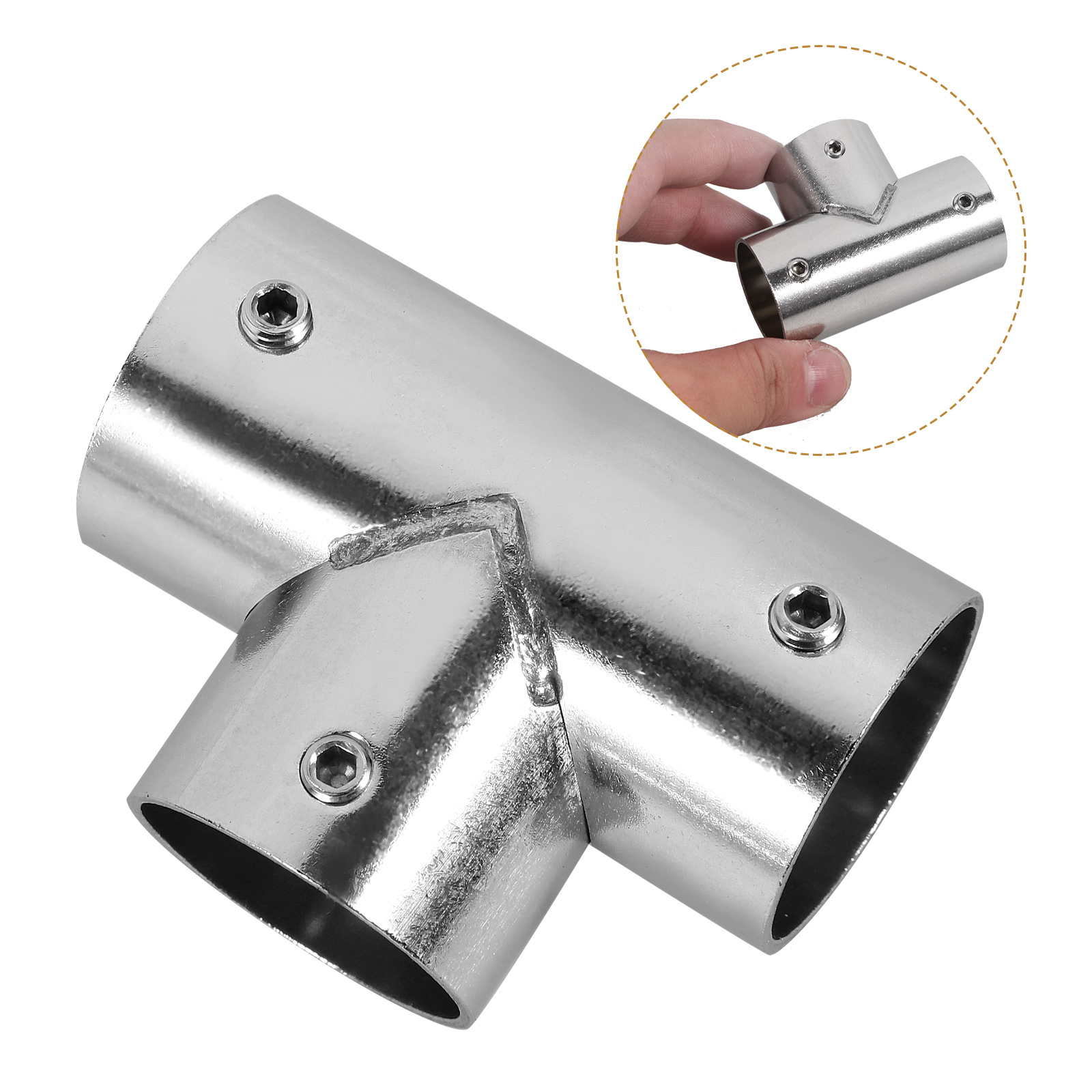 MLINS 6 Pcs Fittings Connector 3 Way Clamps T Clamp Fence End Rail ...