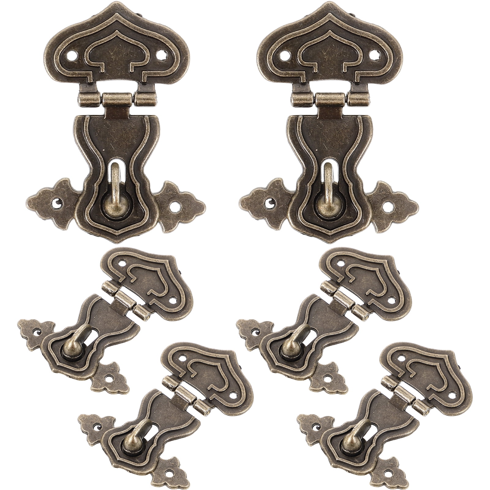 MLINS 6 Pcs Hasp Latch Key Vintage Buckle 6.50X4.50X0.30CM Coffee ...