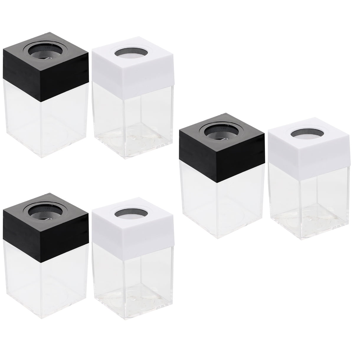MLINS 6 Pcs Magnetic Paper Clip Holders Transparent Square Paper Clip ...