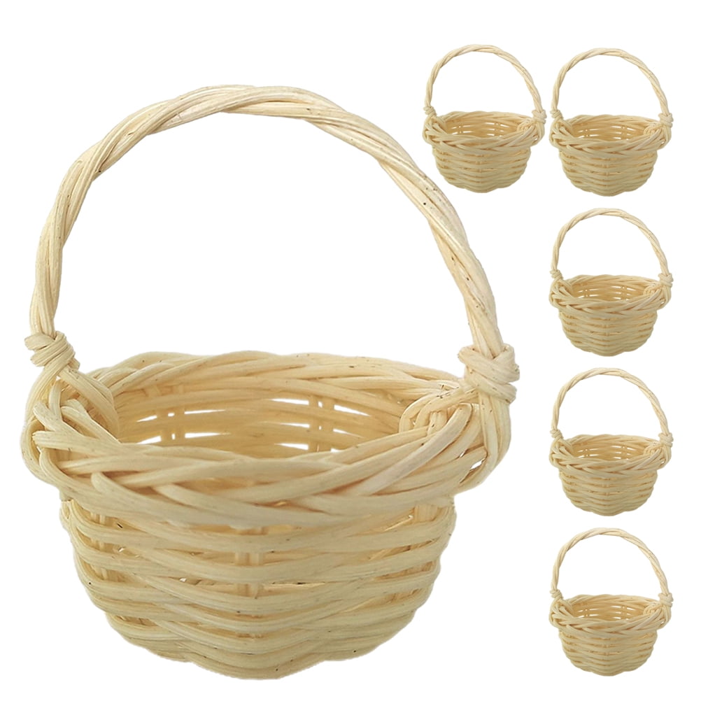 MLINS 6 Pcs Mini Baskets For Favors Woven With Handles Storage DIY ...