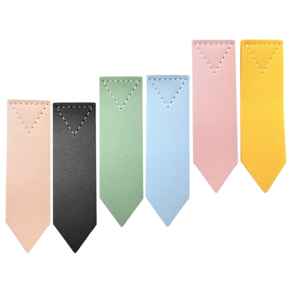 MLINS 6 Pcs Portable Book Page Marker Leather Bookmark Student ...