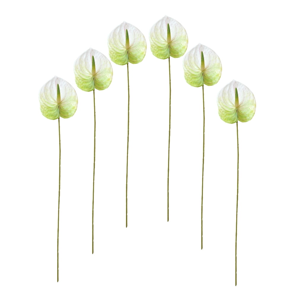 MLINS 6 Pcs Simulation Anthurium Andraeanum Flowers Artificial ...