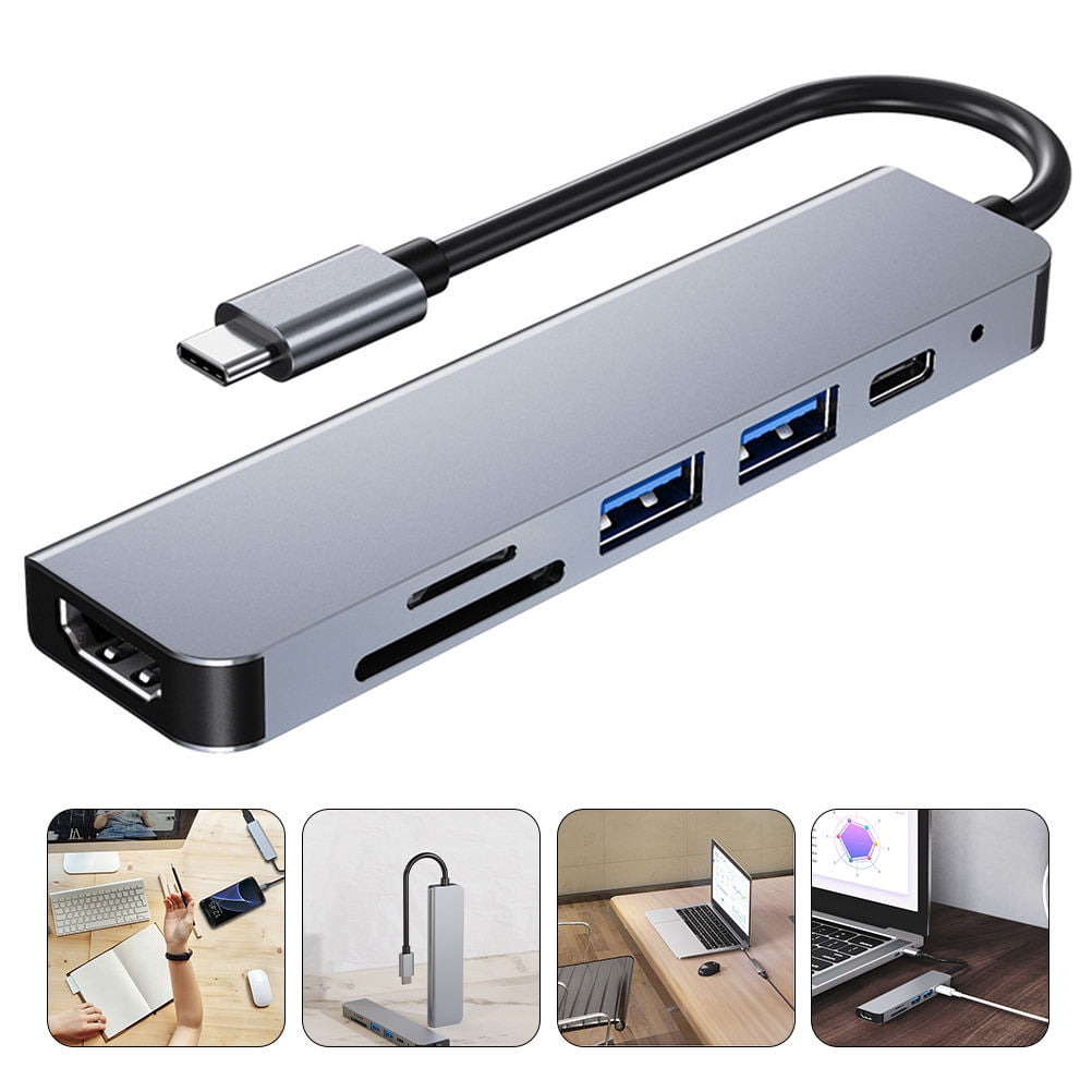 MLINS 6 Ports Expansion Transfer Adapters Multifunction Hub USB Grey ...