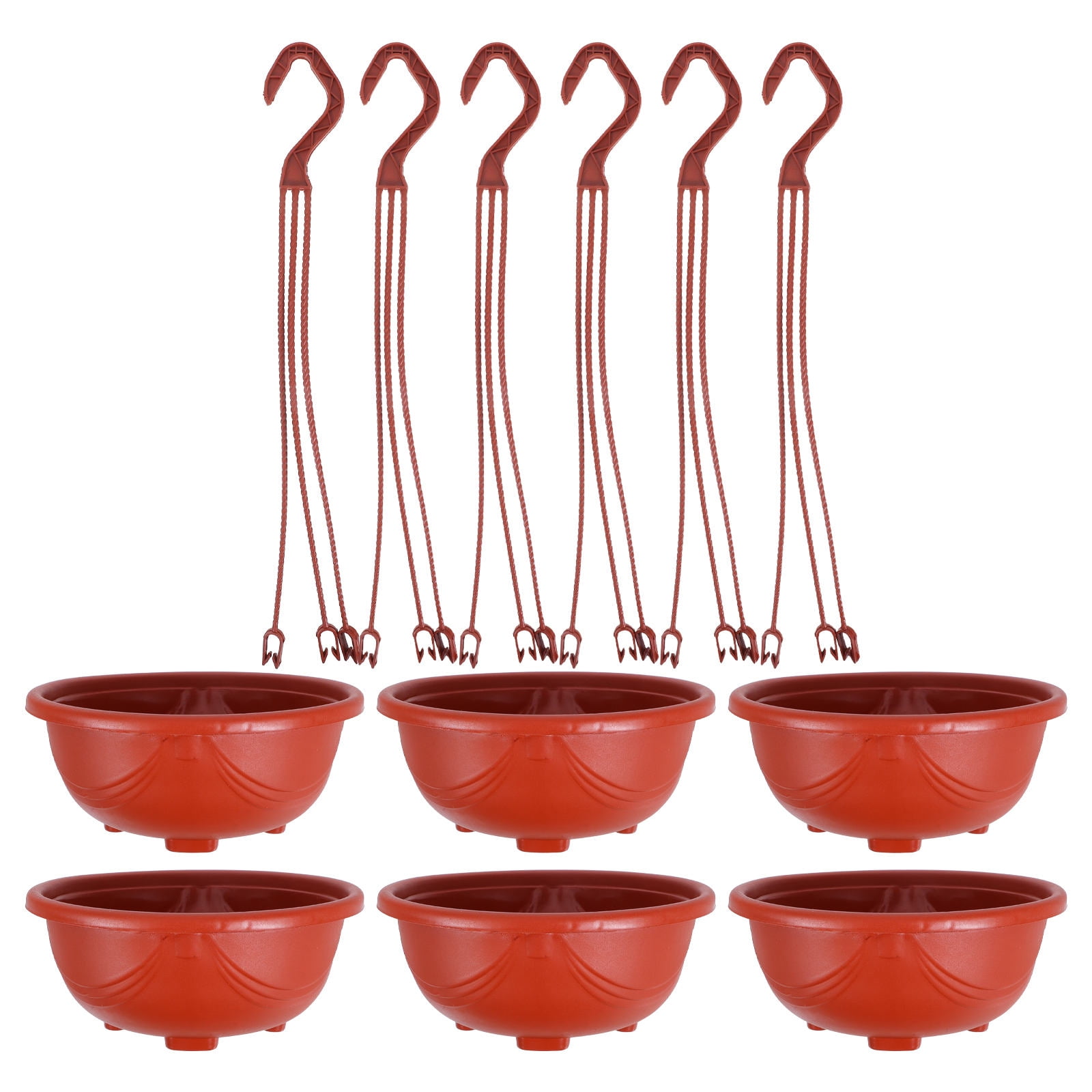 MLINS 6 Sets Large Hanging Planter Pots For Indoor Plants Plastic ...