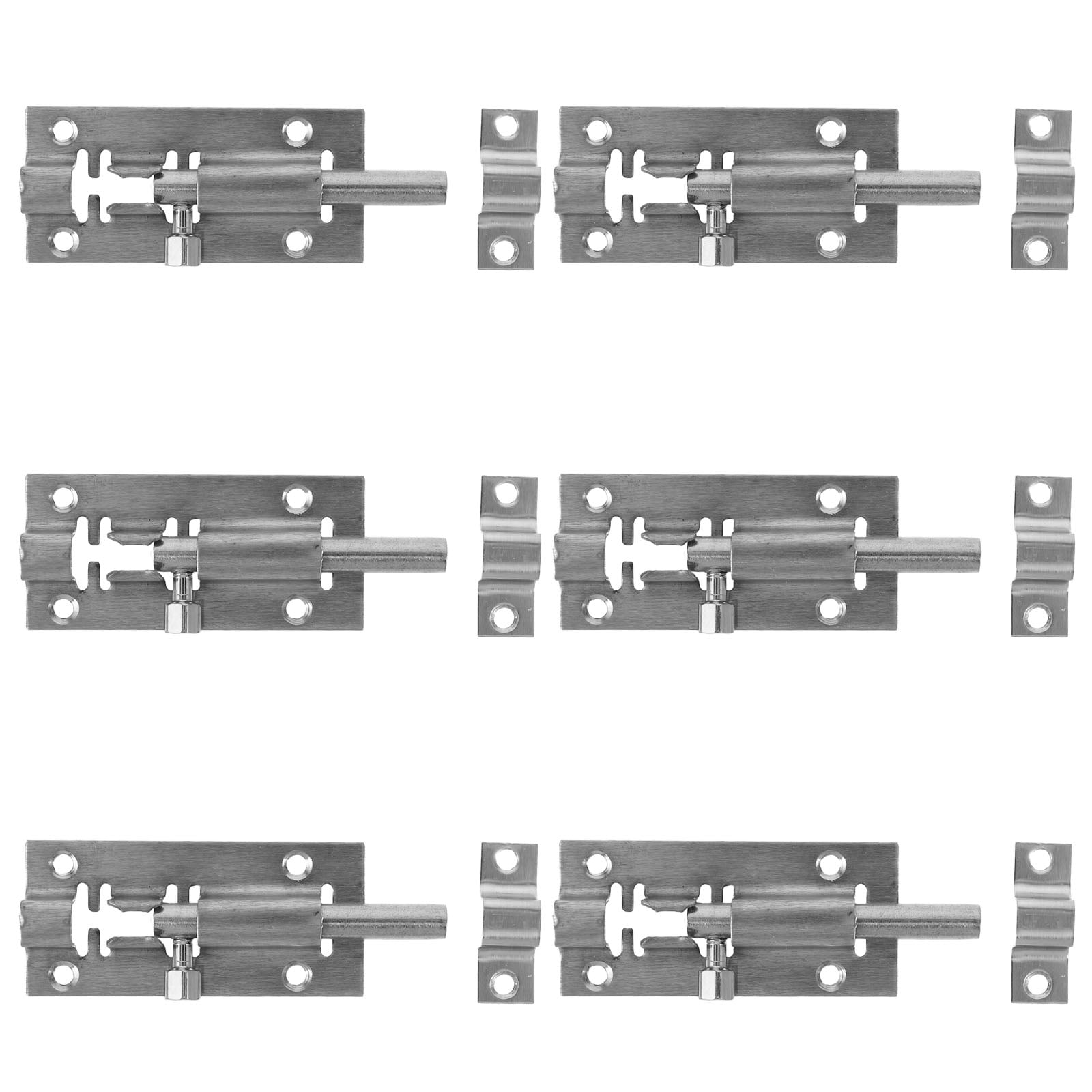 MLINS 6 Sets Stainless Steel Door Bolt Lock with Screws Anti-Theft ...