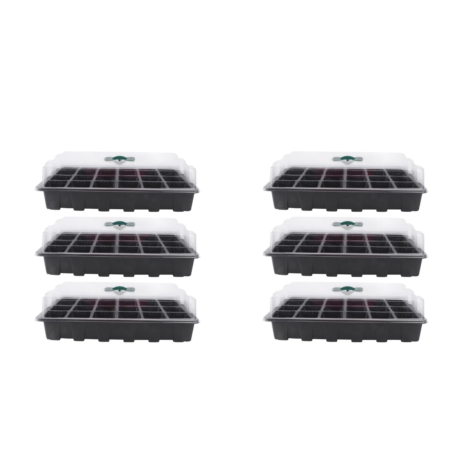 MLINS 6 Sets of Growing Trays with Domes for Starting 24 Cell Starter Trays for Germination and ...