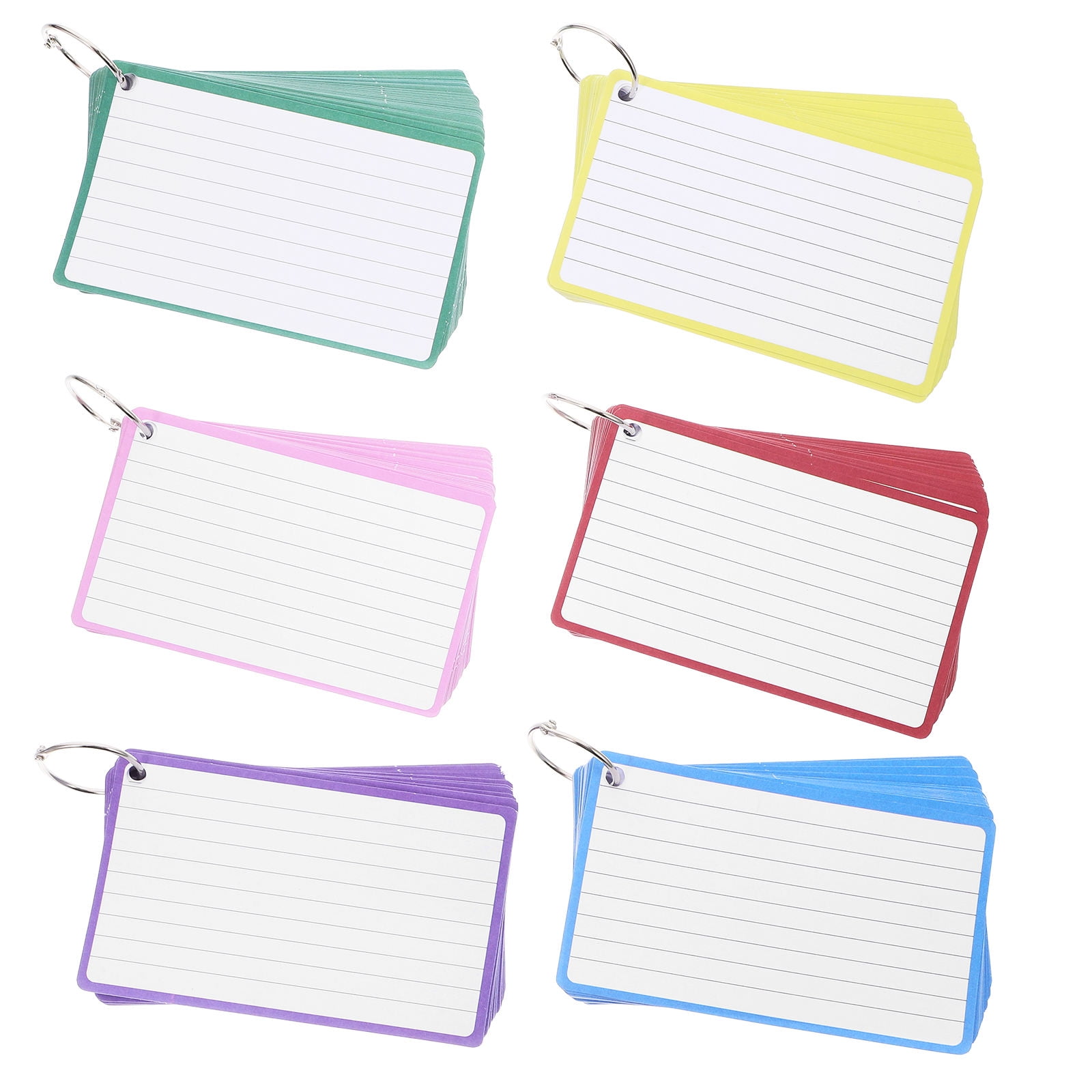 6 Books Study Flash Cards for Note Taking with Assorted Colors and ...