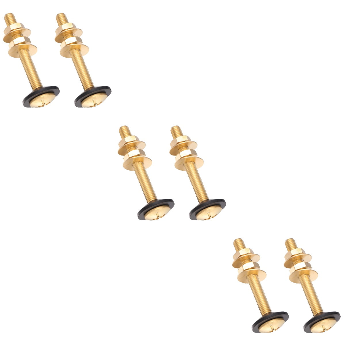 MLINS 6 pcs Brass Toilet Closet Bolts with Nuts and Washers Toilet Bolt ...