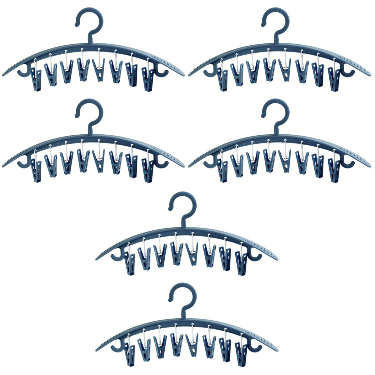 MLINS 6 pcs Multi-Clip Drying Racks Multi-Clip Hangers Clothes Drying ...