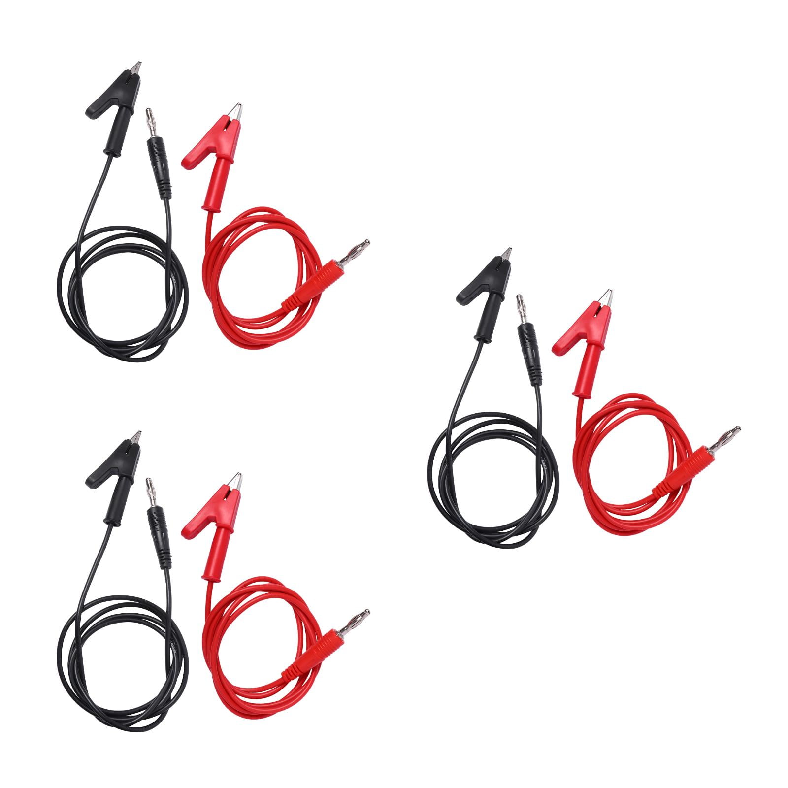 MLINS 6 pcs Test Line Copper Banana Plug to Alligator Clip Test Probe ...