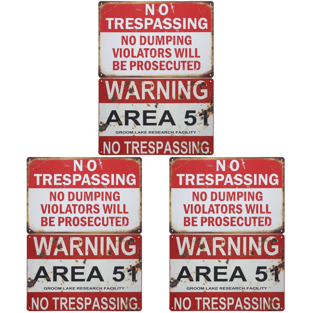 MLINS 6 pcs Tin Signs No Trespassing Signs Property Private Warning ...