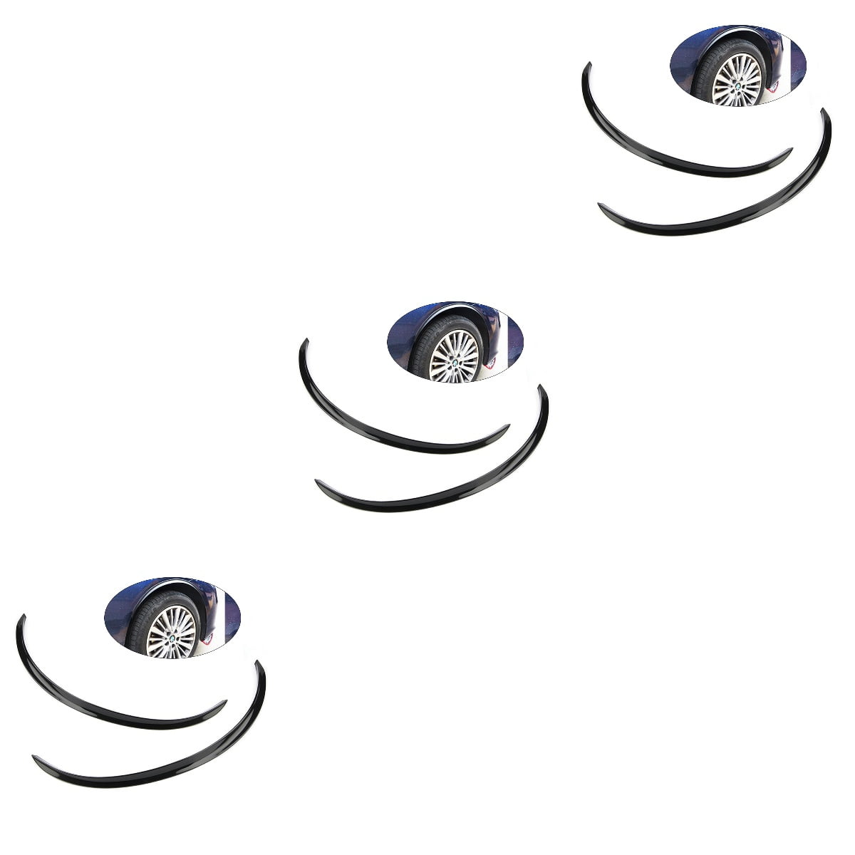 MLINS 6 pcs Universal Black Flexible Car Wheel Brow Car Truck Wheel ...