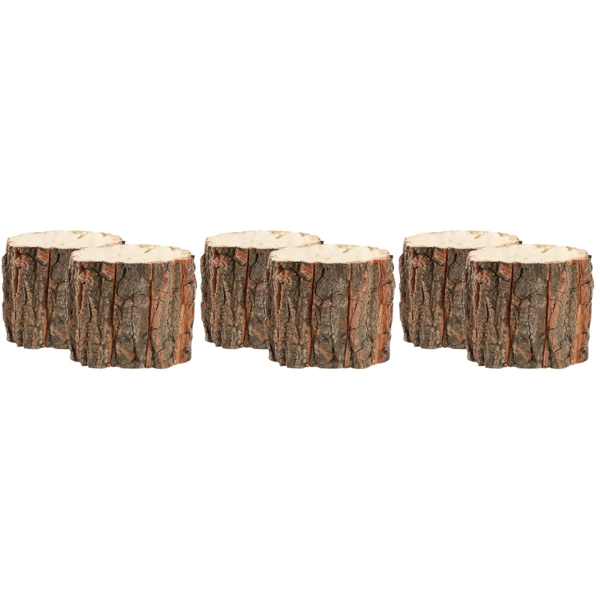 MLINS 6 pcs Wood Stump Flower Pot Tree Stump Decor Wood Barrel Planter ...