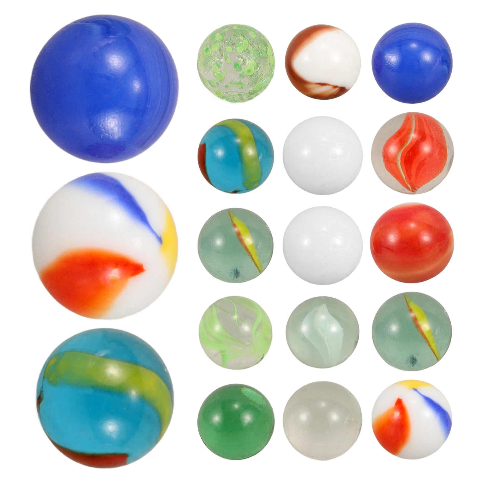 MLINS 60 Pcs Multi-Functional Glass Marbles for Craft Projects Vibrant ...