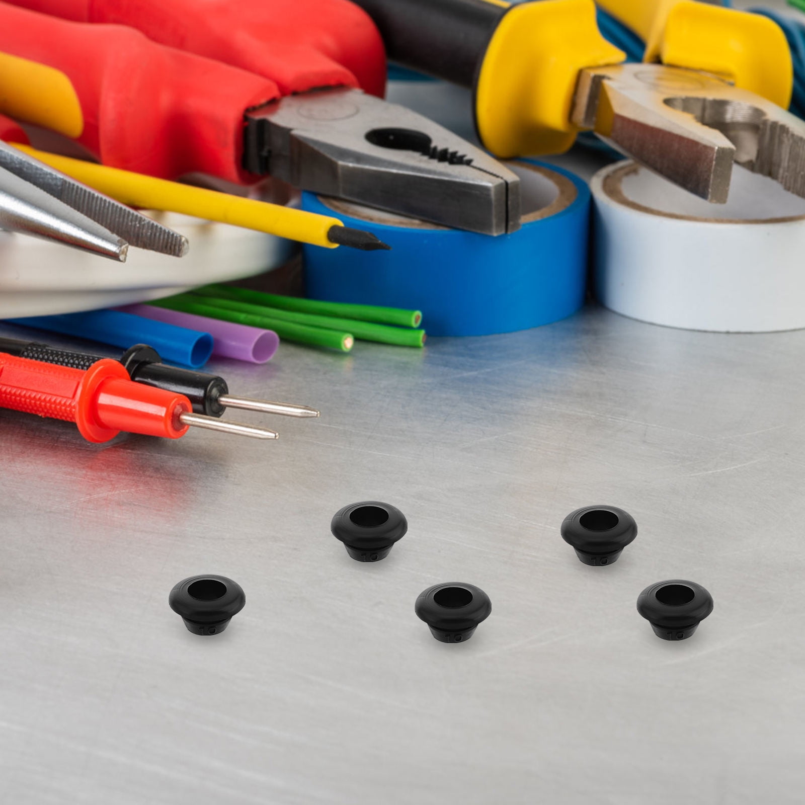 MLINS 60 Pcs Rubber Firewall Hole Plugs Floor Cable Protector Black ...