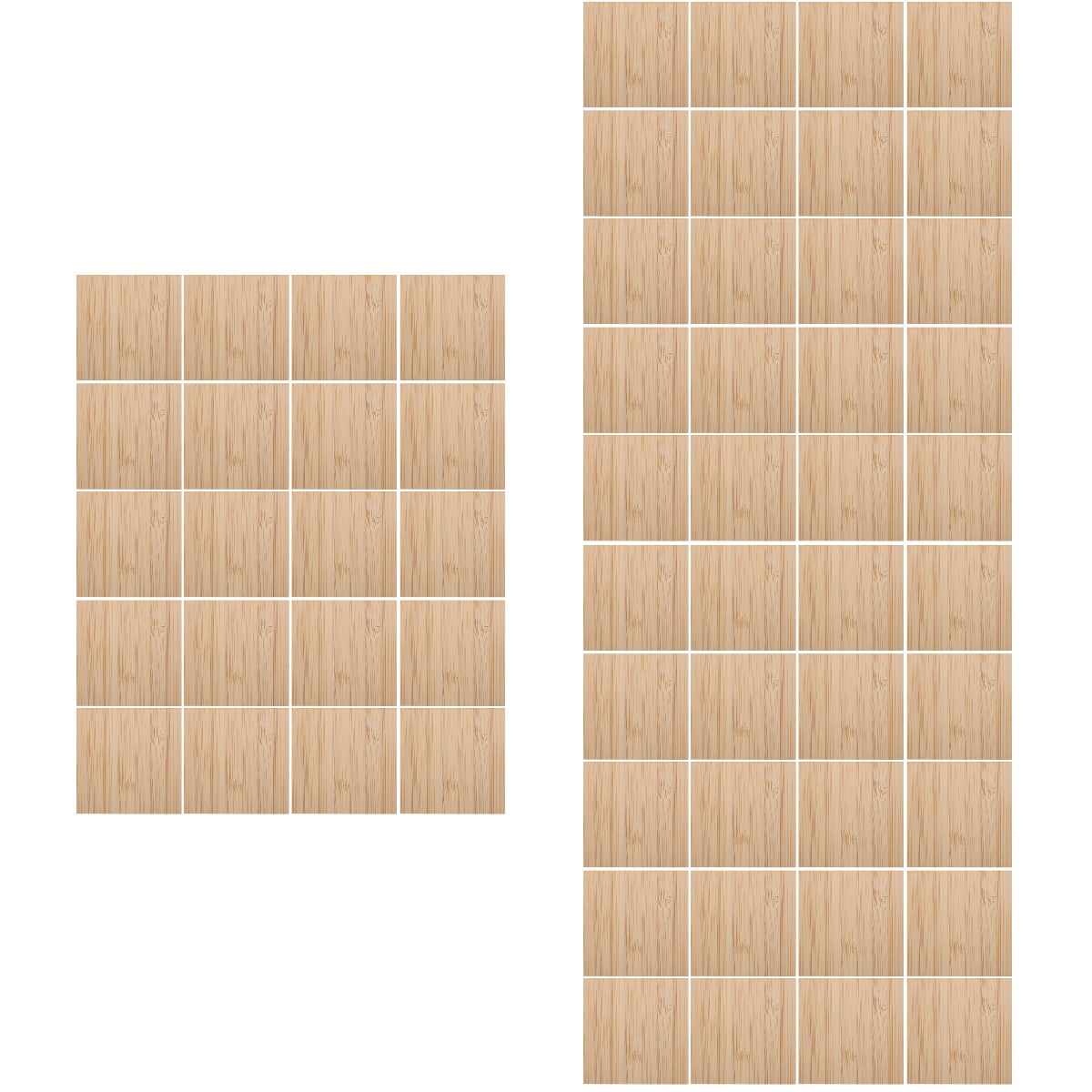 MLINS 60 Pcs Unfinished Bamboo Slices DIY Square Bamboo Pieces DIY ...