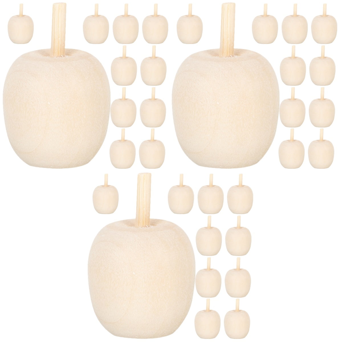 MLINS 60 Pcs Unpainted Wood Fruit Shapes Crafts Unfinished Wooden ...