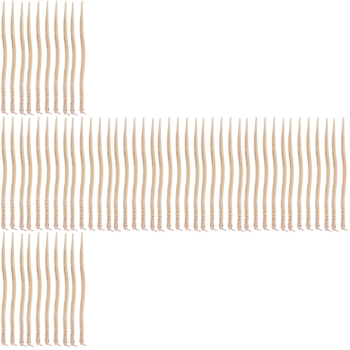 MLINS 60 Pcs Wooden Flexible Snake Toy Halloween Prop Trick Props Kids ...