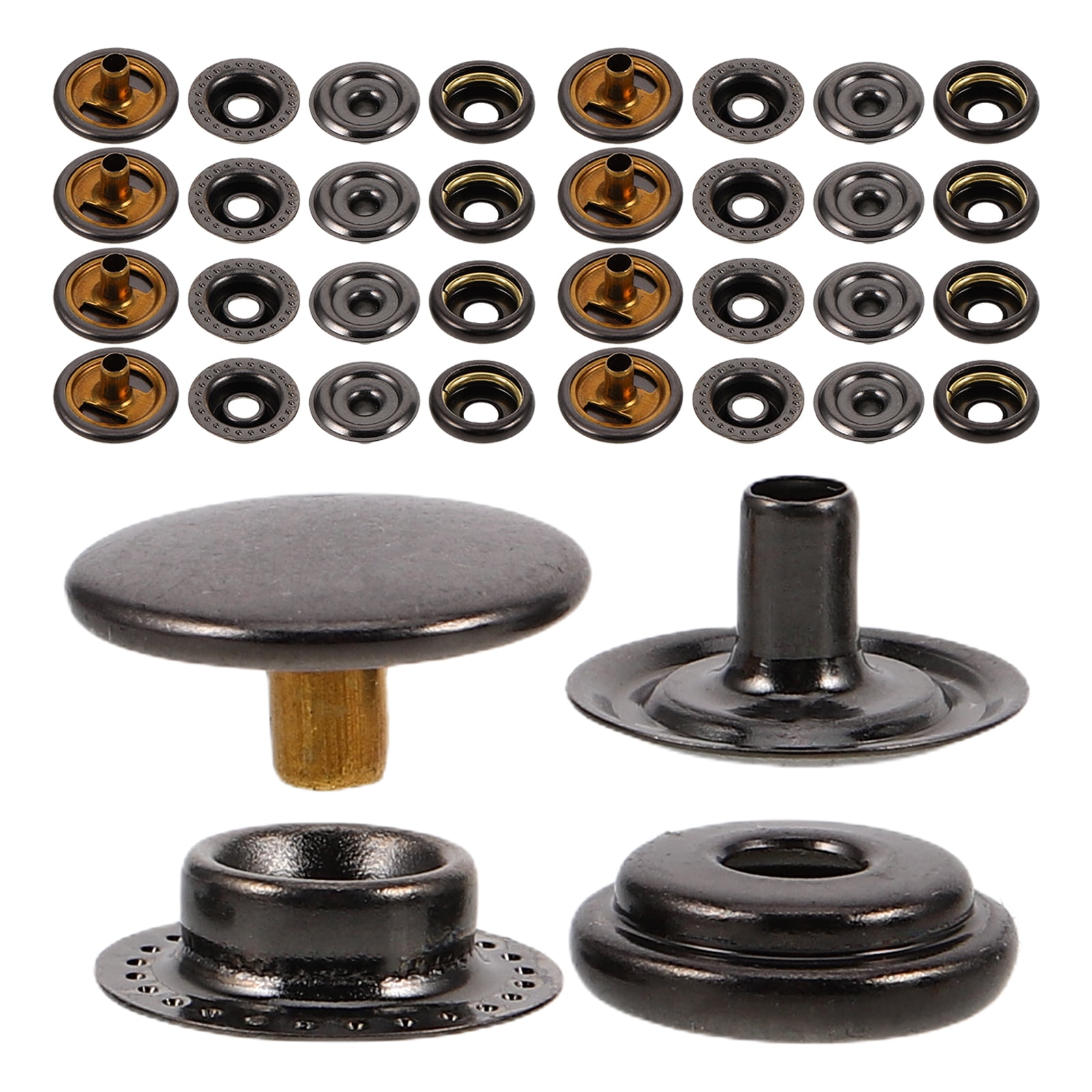 MLINS 60 Sets Leather Snap Fasteners Kit 12.5 mm Metal Snap Buttons ...