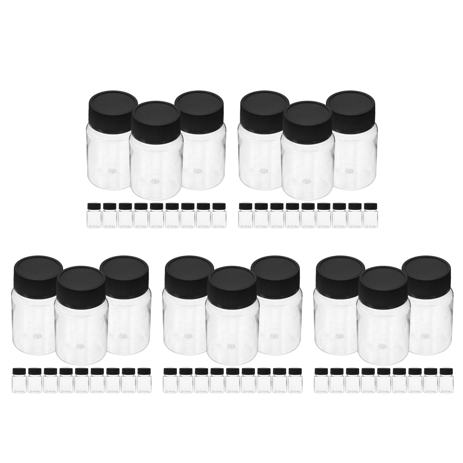 MLINS 60 pcs Clear Plastic Wide Mouth Sample Bottles With Screw Caps ...
