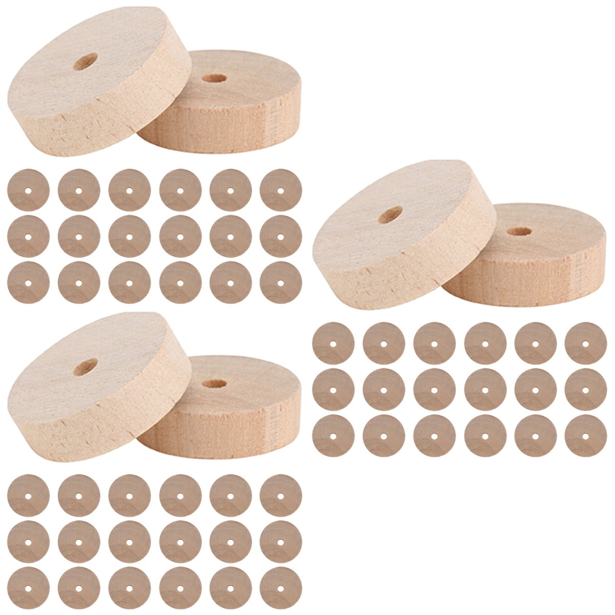 MLINS 60 pcs Miniature Wooden Car Wheels Small Wooden Wheels Wooden ...