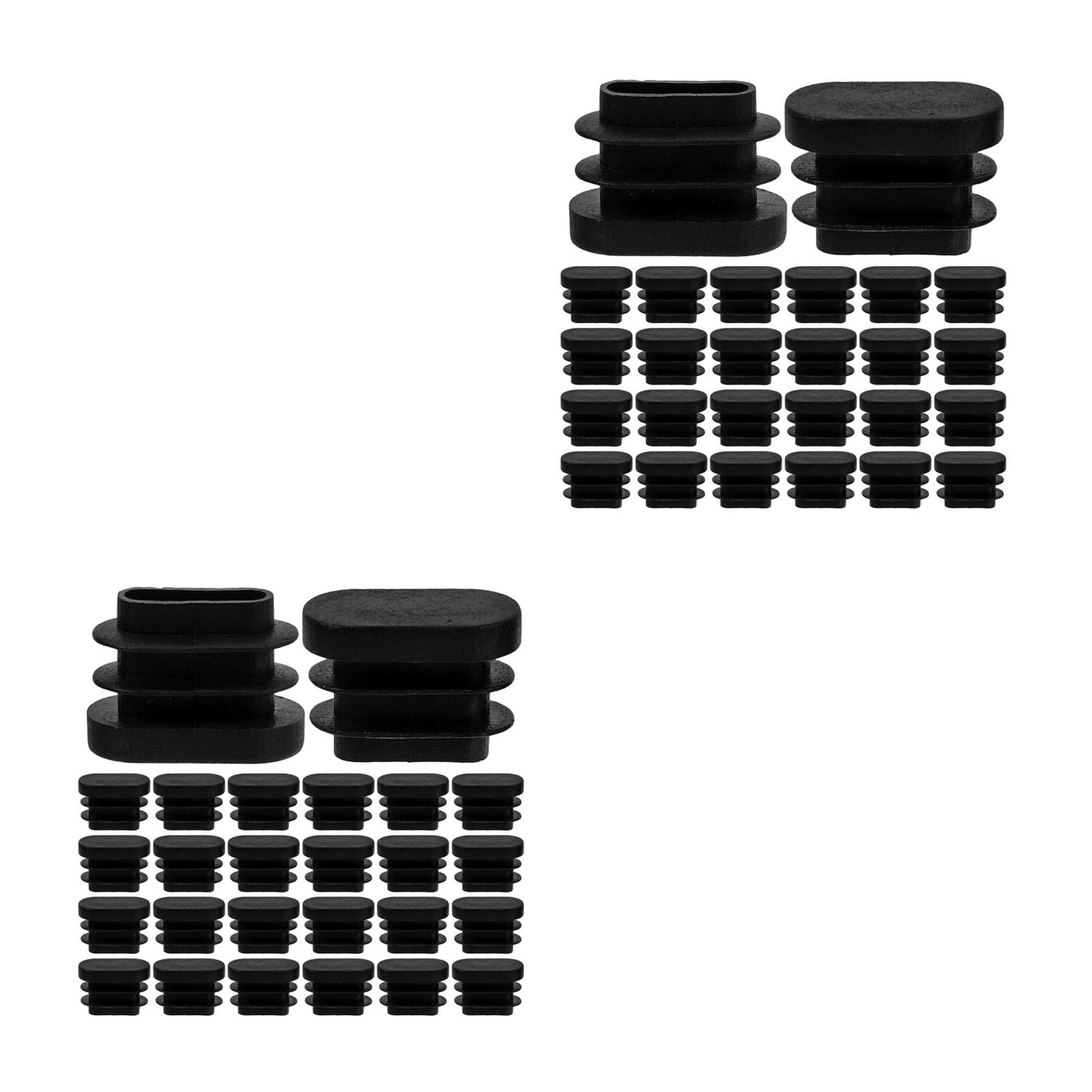 MLINS 60 pcs Oval Table Chair Leg Tube Pipe Insert End Cap Black ...
