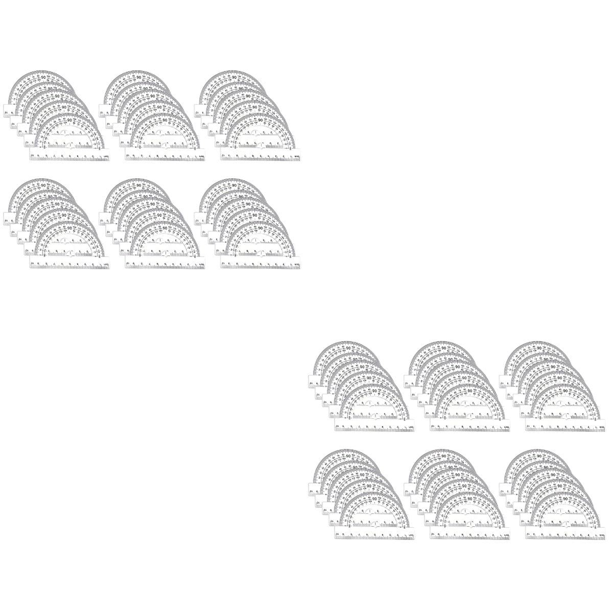 MLINS 60 pcs Plastic Clear Protractor Math Geometry Protractor Student ...