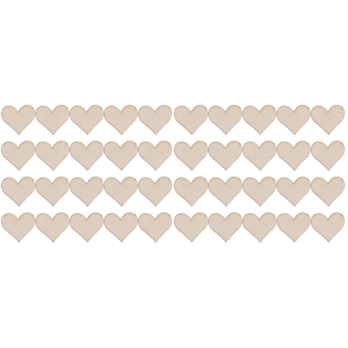 MLINS 600 pcs 2.5cm Heart Shape Wooden Slices DIY Craft Accessary ...