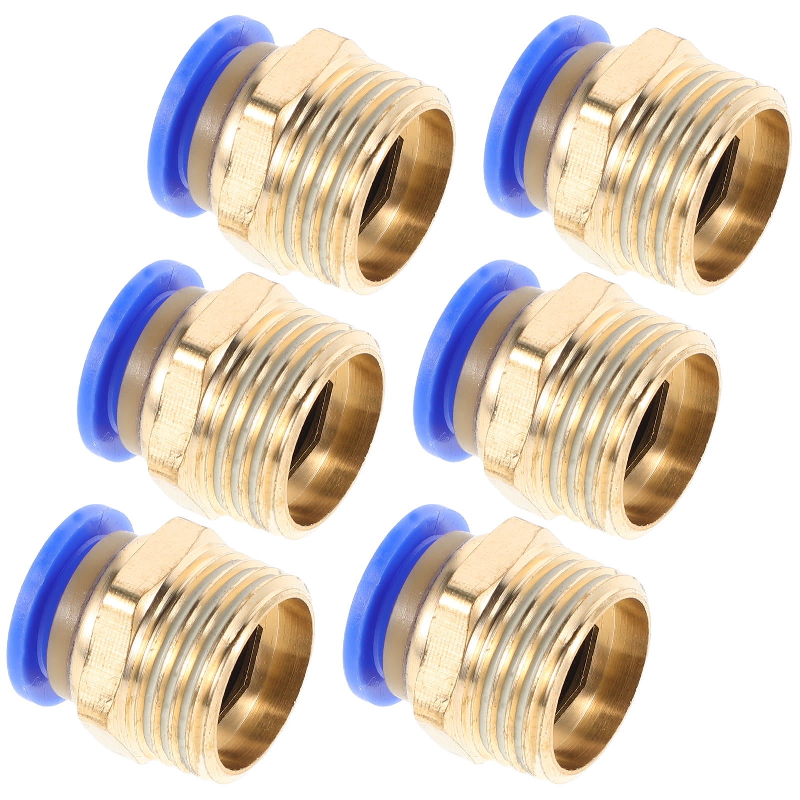 MLINS 6PCS Pneumatic Quick Connectors Copper Thread Straight Pneumatic ...