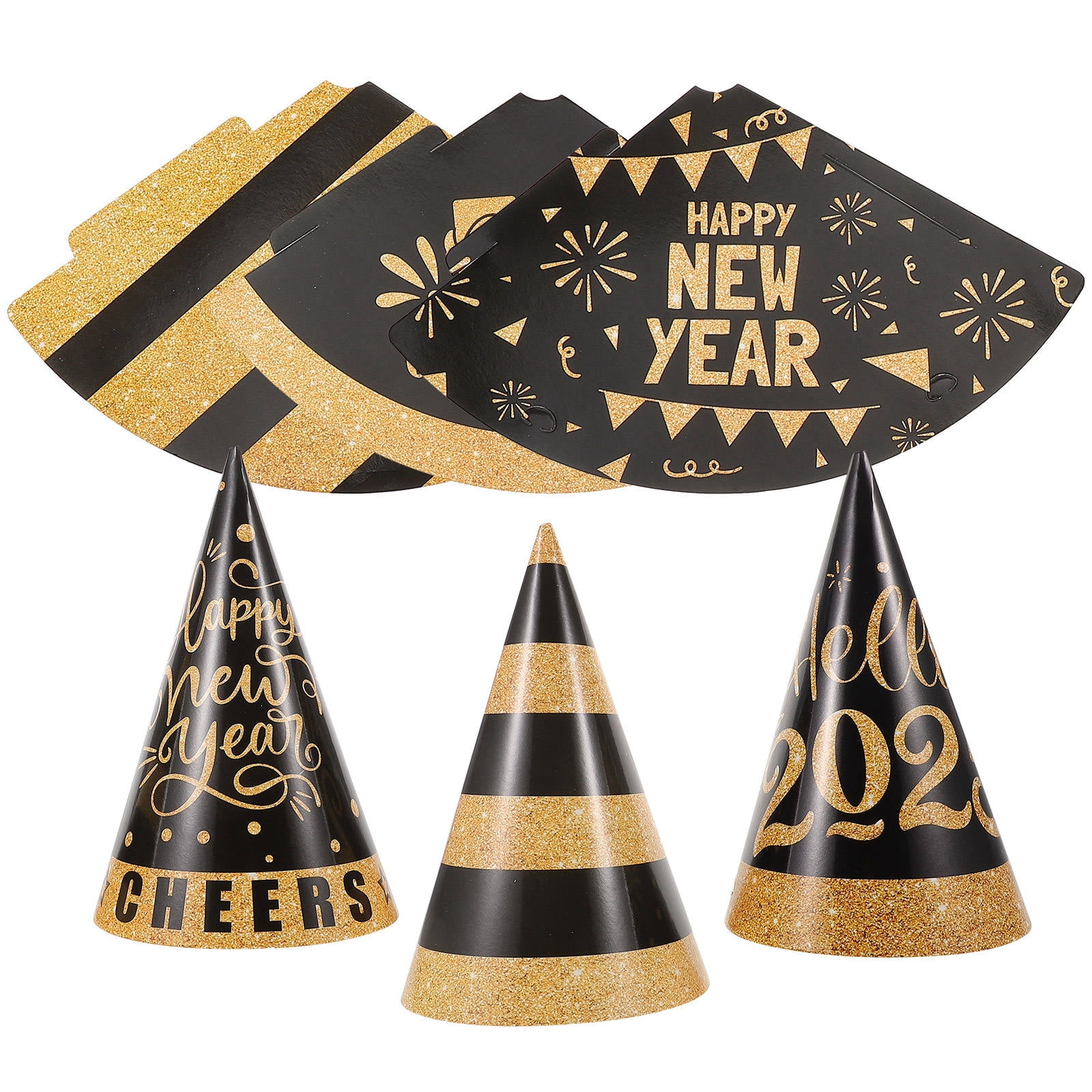 MLINS 6Pcs 2025 New Year Party Hats - Novelty Party Hats Cone Hats Year ...
