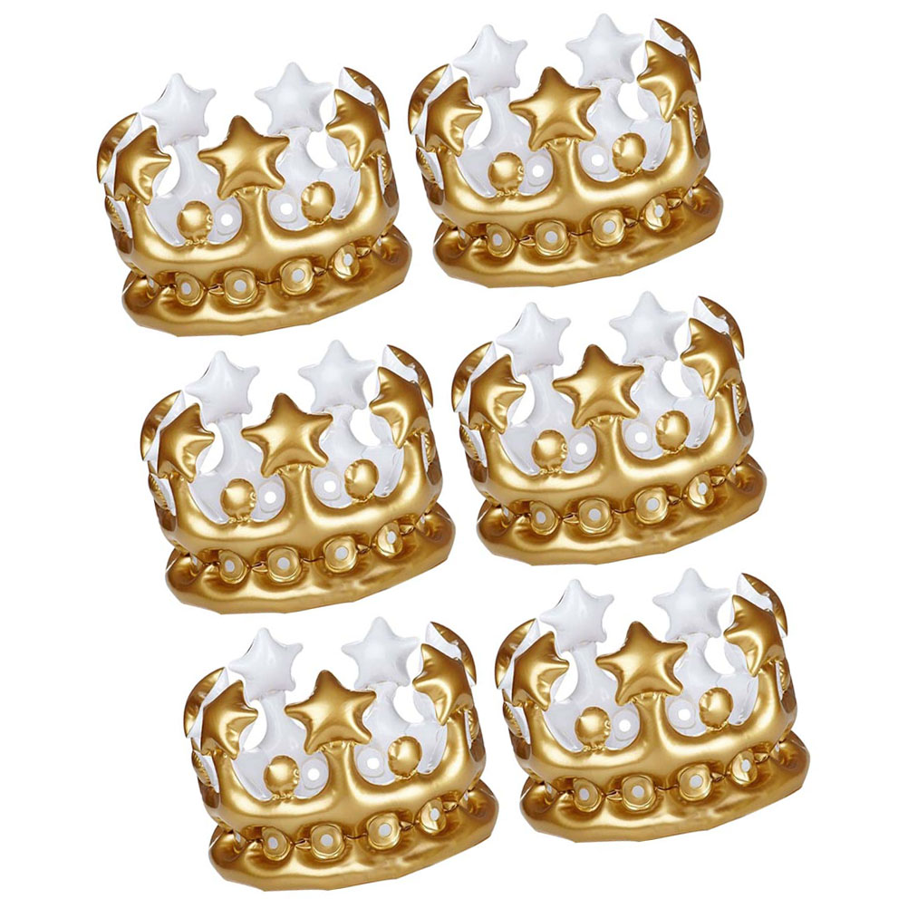 MLINS 6Pcs Party Festival Inflatable Crown Birthday Crown Prop Fancy ...