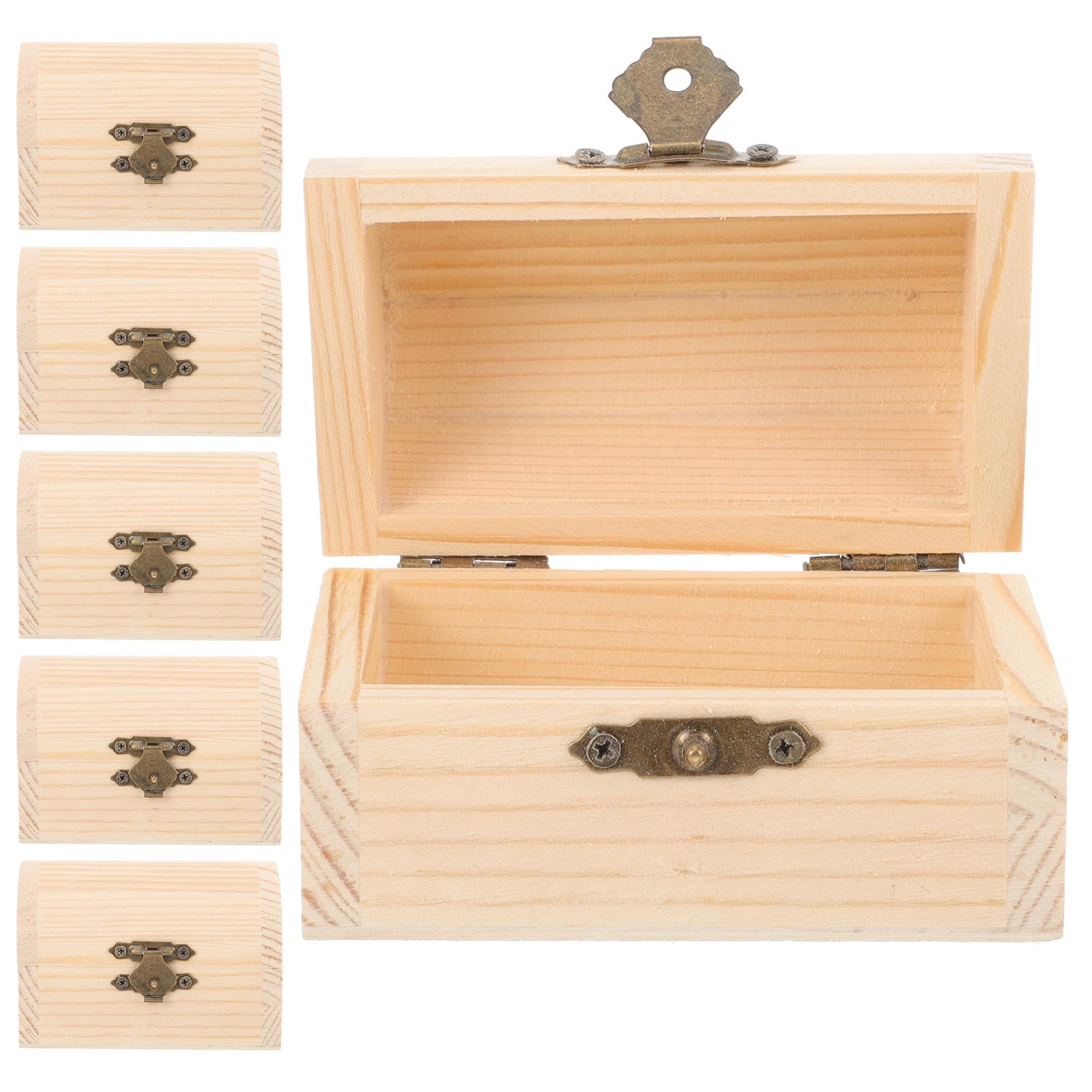 MLINS 6Pcs Wooden Box Unfinished For Diy Projects And Kids Storage ...