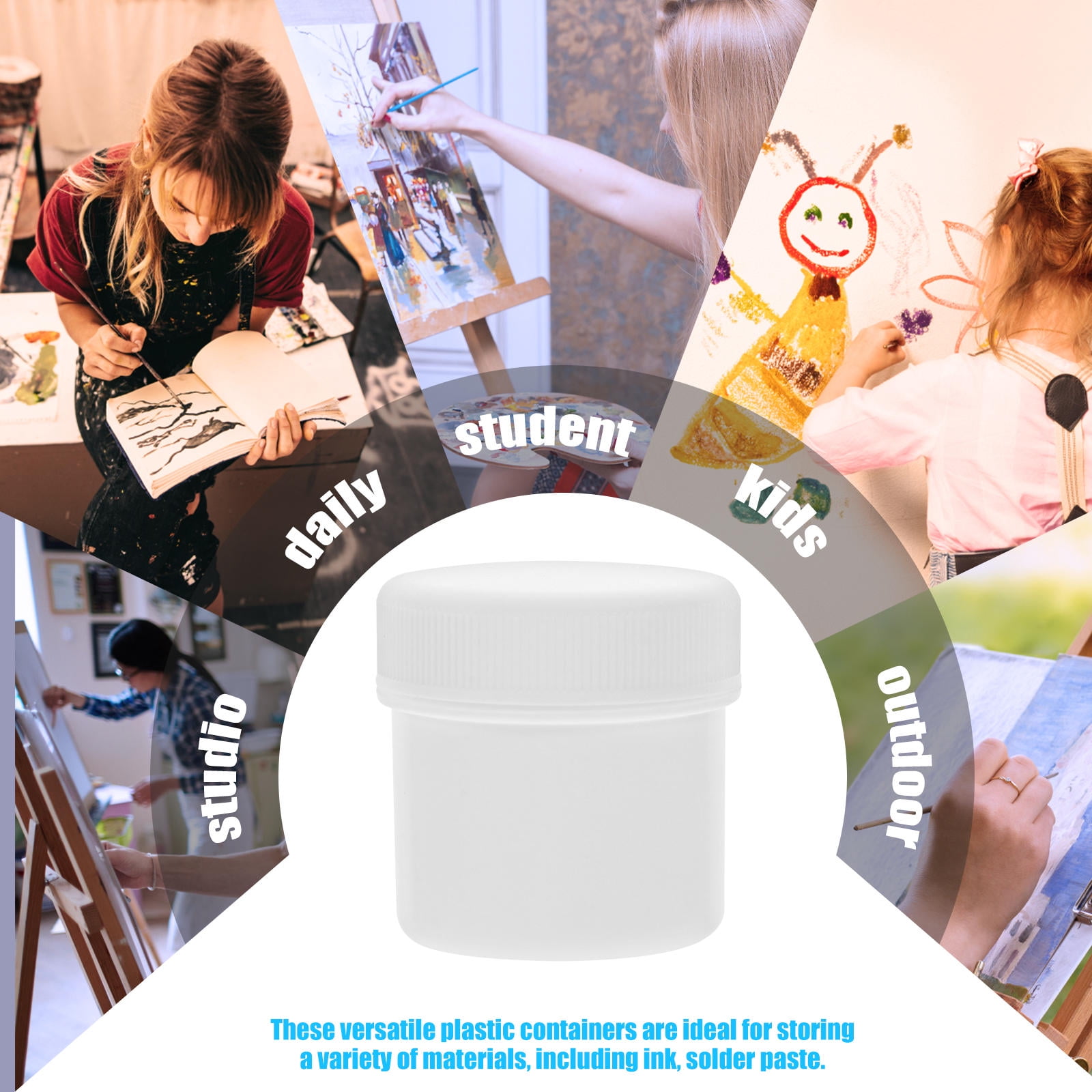 MLINS 6pcs Airtight Plastic Paint Buckets with Lids for Storing Paints ...