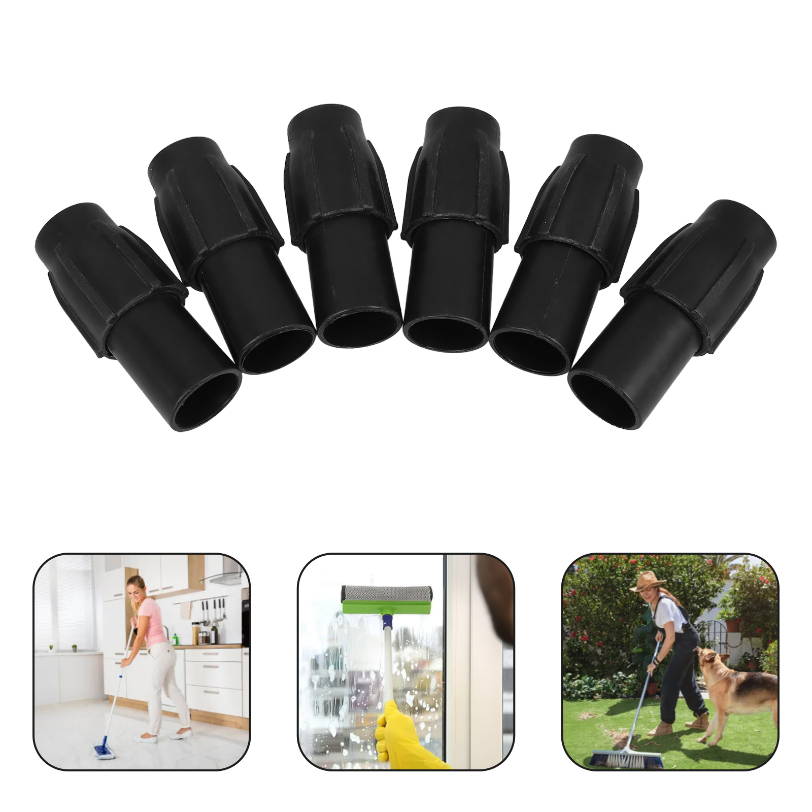 MLINS 6pcs Broom Pole Adjuster Water Wiper Adapter Essential Extension ...