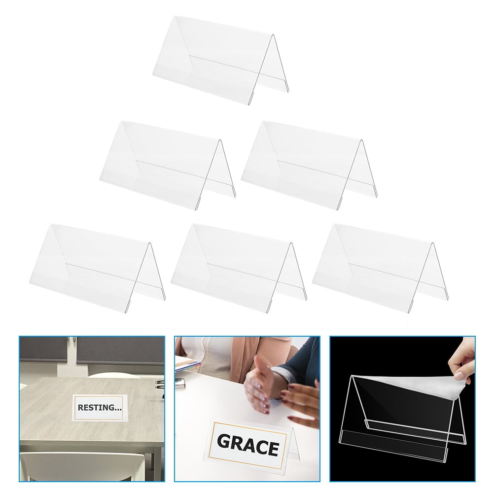 MLINS 6pcs Desktop Name Plate Signs Sturdy Acrylic Card Stands Meeting ...