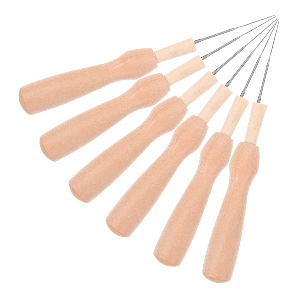 Milisten Wood Stainless Steel Felting Needles 6Pcs 3.5x0.6x0.6in ...