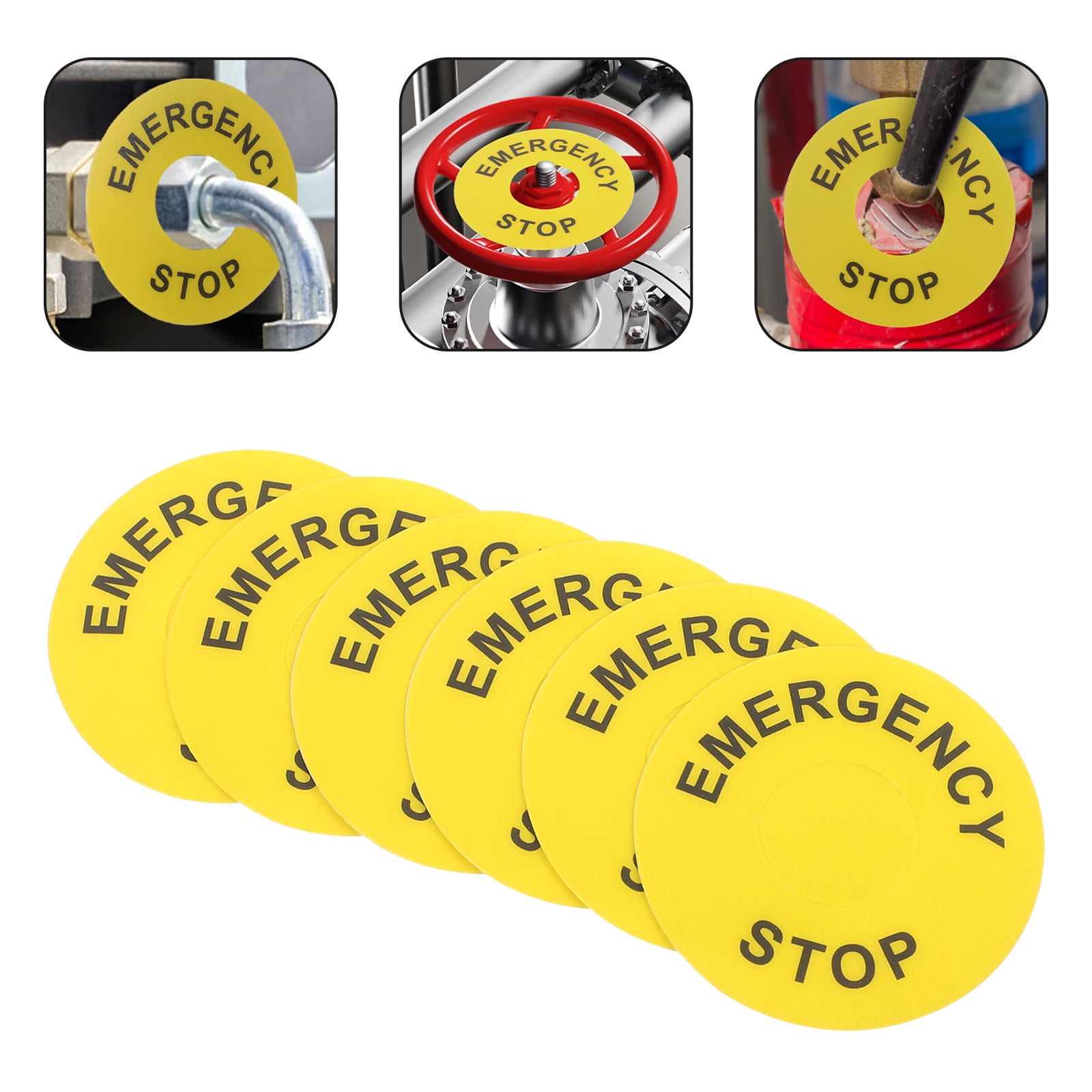 MLINS 6pcs Emergency Stop Sticker Self Adhesive Warning Label Decal ...