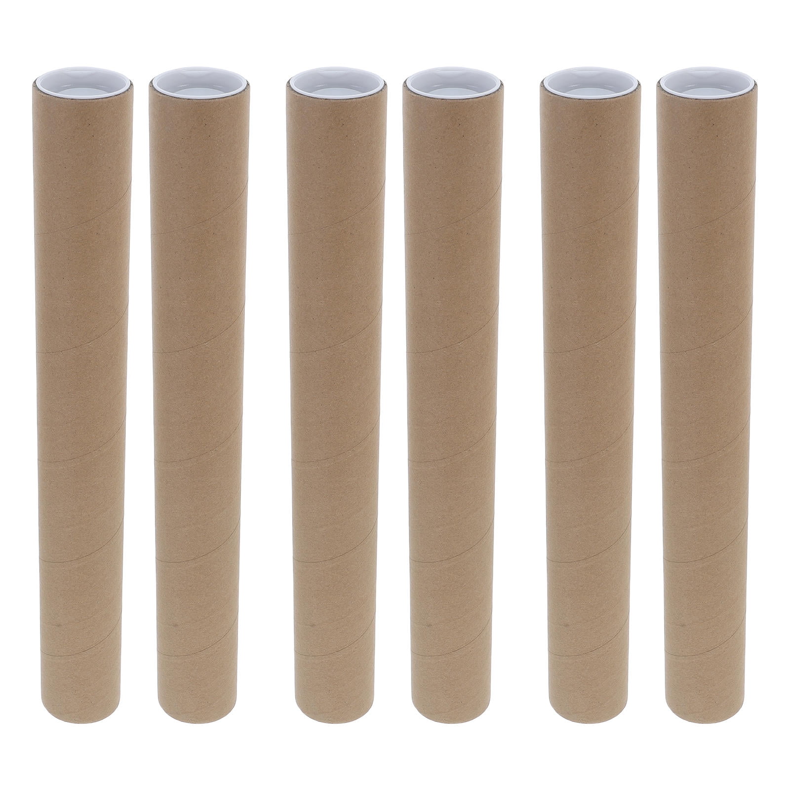 MLINS 6pcs Kraft Mailing Tubes With Plastic Caps Heavy Duty Cardboard ...