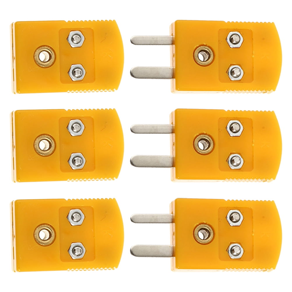 MLINS 6pcs Male Female Thermocouple Plug Adapter K-type Connector Cable ...