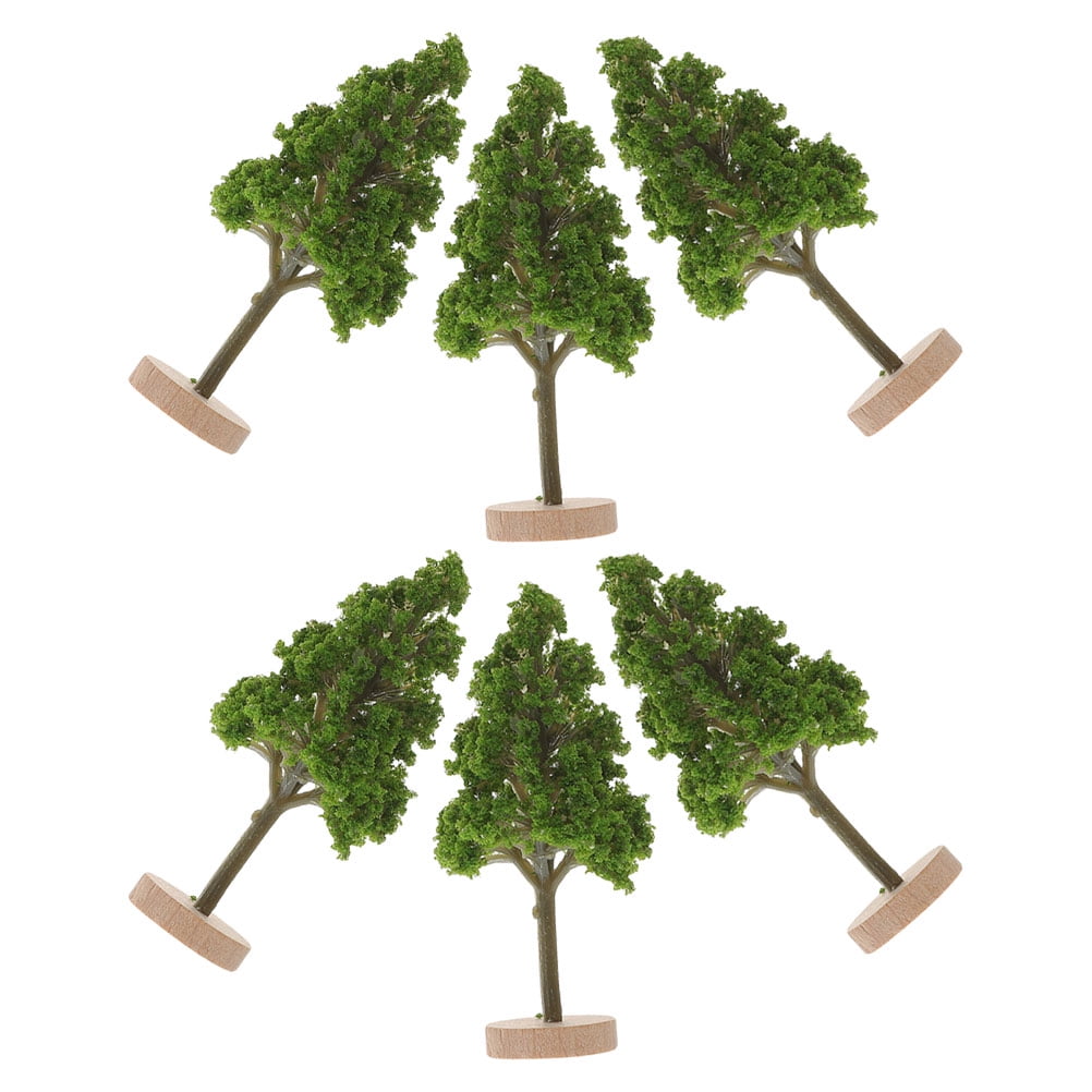 MLINS 6pcs Mini Fake Tree with Base for Architecture Sand Table ...