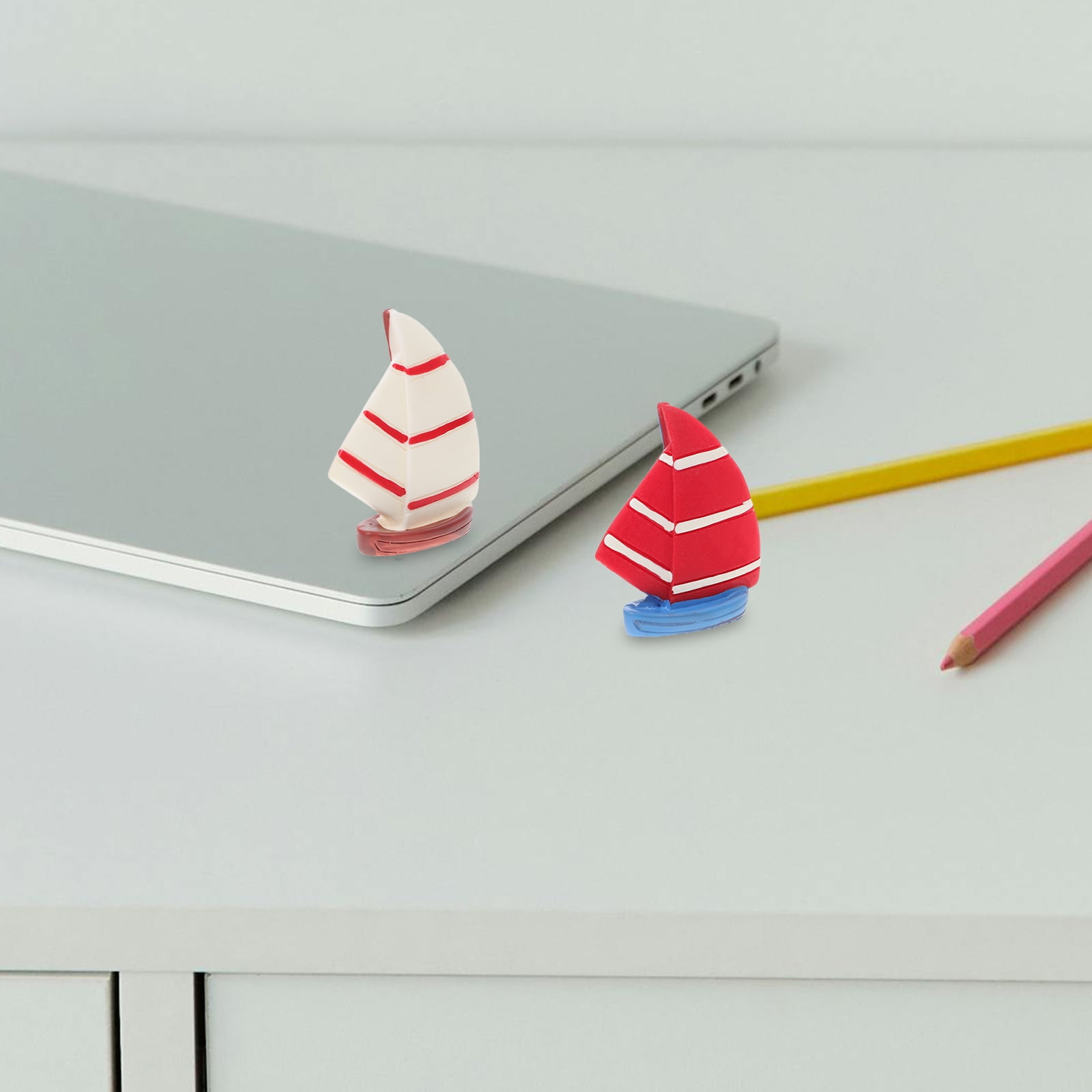 MLINS 6pcs Miniature Sailing Boat Figurines Sea Boat Themed Cake Topper ...