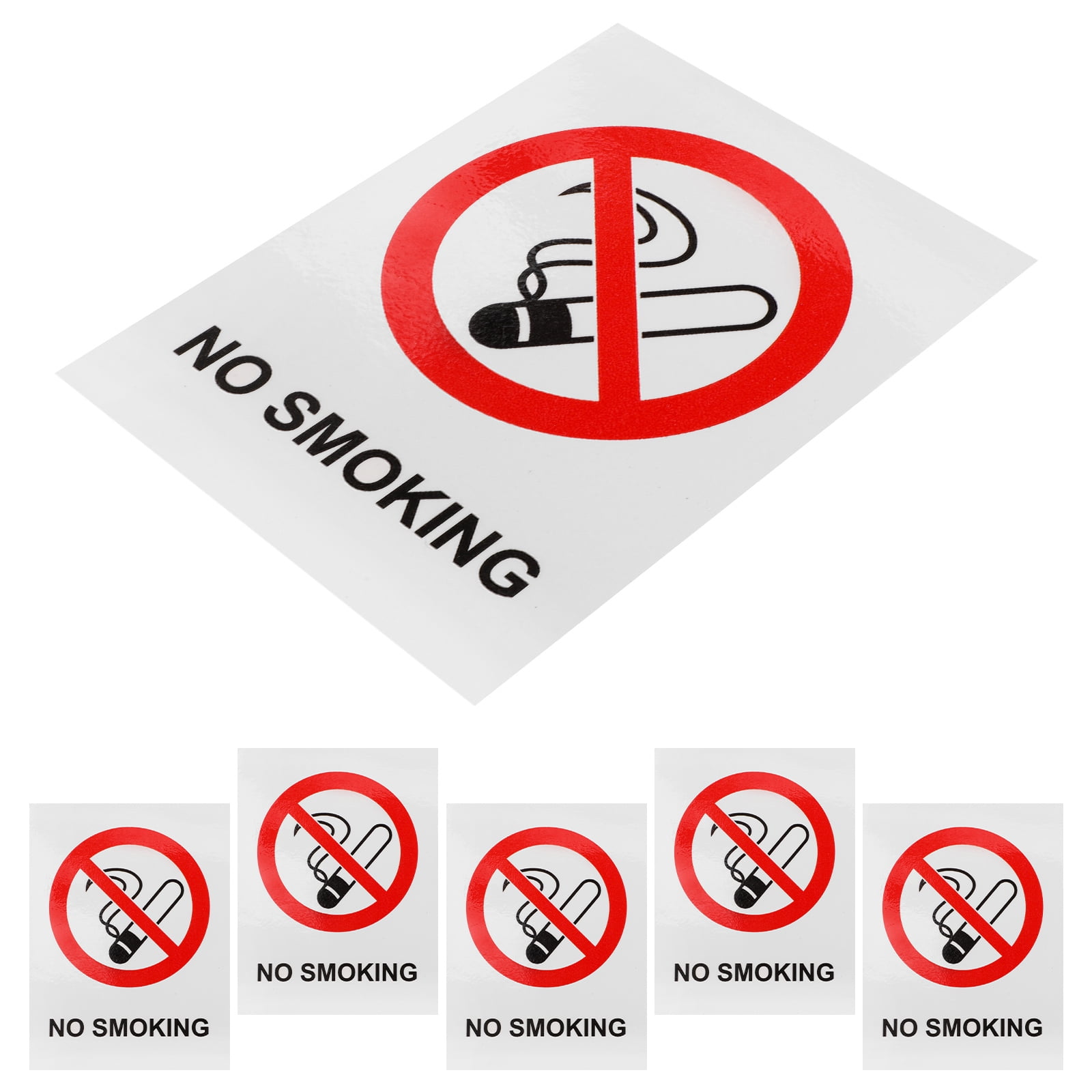 MLINS 6pcs No Smoking Sign Rectangular No Smoking Sticker Safety ...