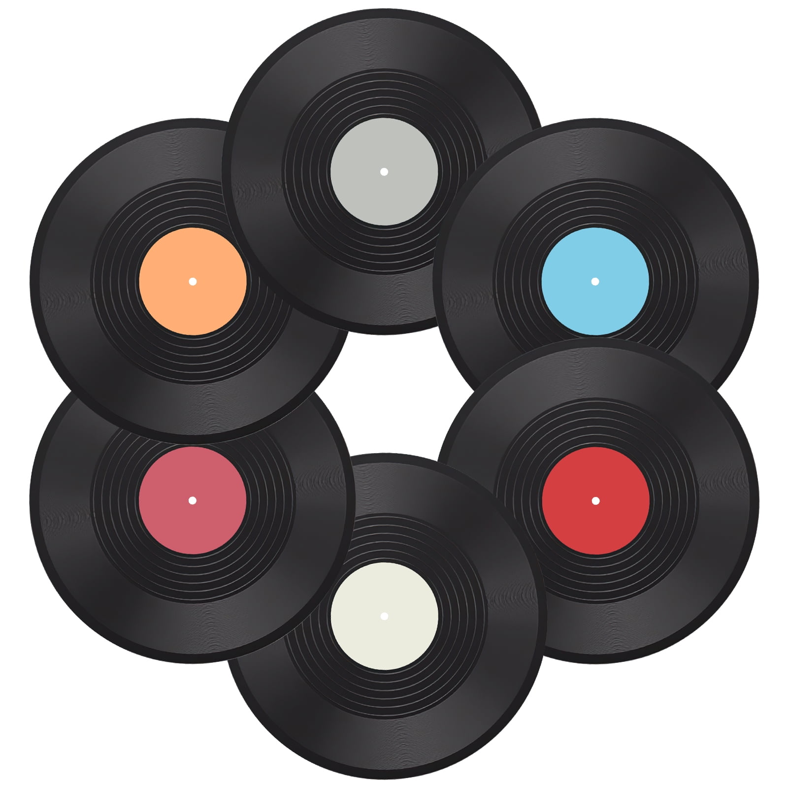 MLINS 6pcs Plastic Vinyl Records Decor Hanging Wall Decorative Records ...