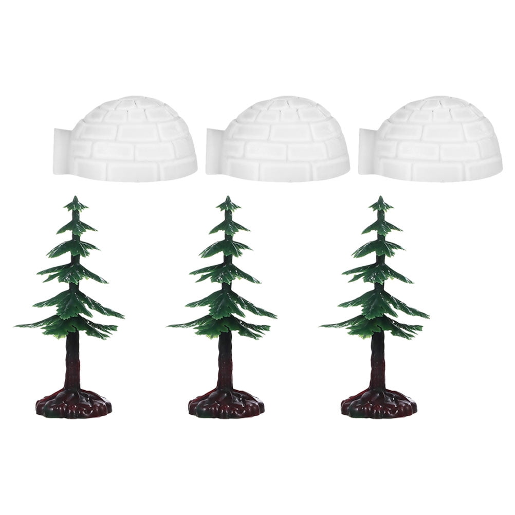 MLINS 6pcs Realistic Mini Igloo Model Miniature Christmas Tree Craft ...