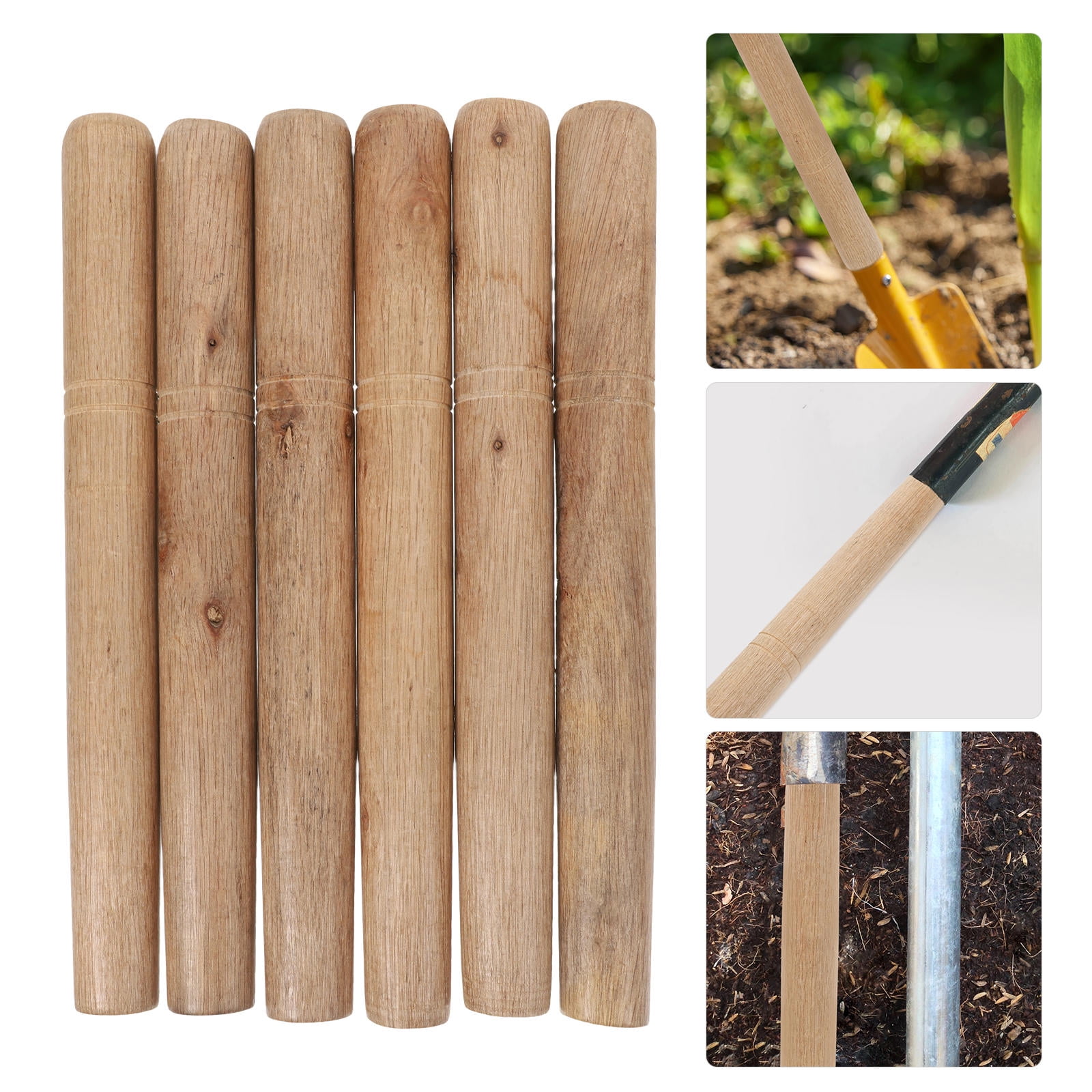 MLINS 6pcs Wooden Hoe Handle Hardwood Axe Handle Hatchet Tool ...