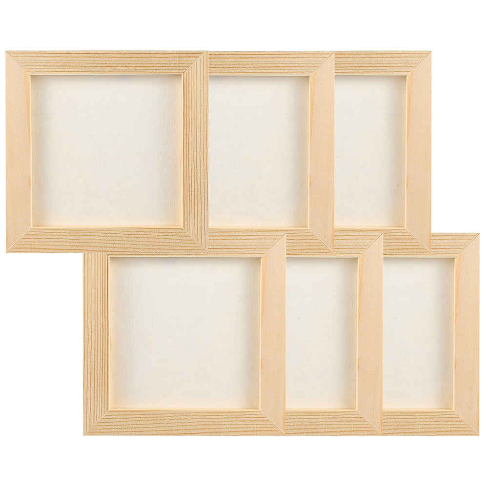 MLINS 6pcs Wooden Picture Frames Unfinished Wooden Frames Crafts Boards ...
