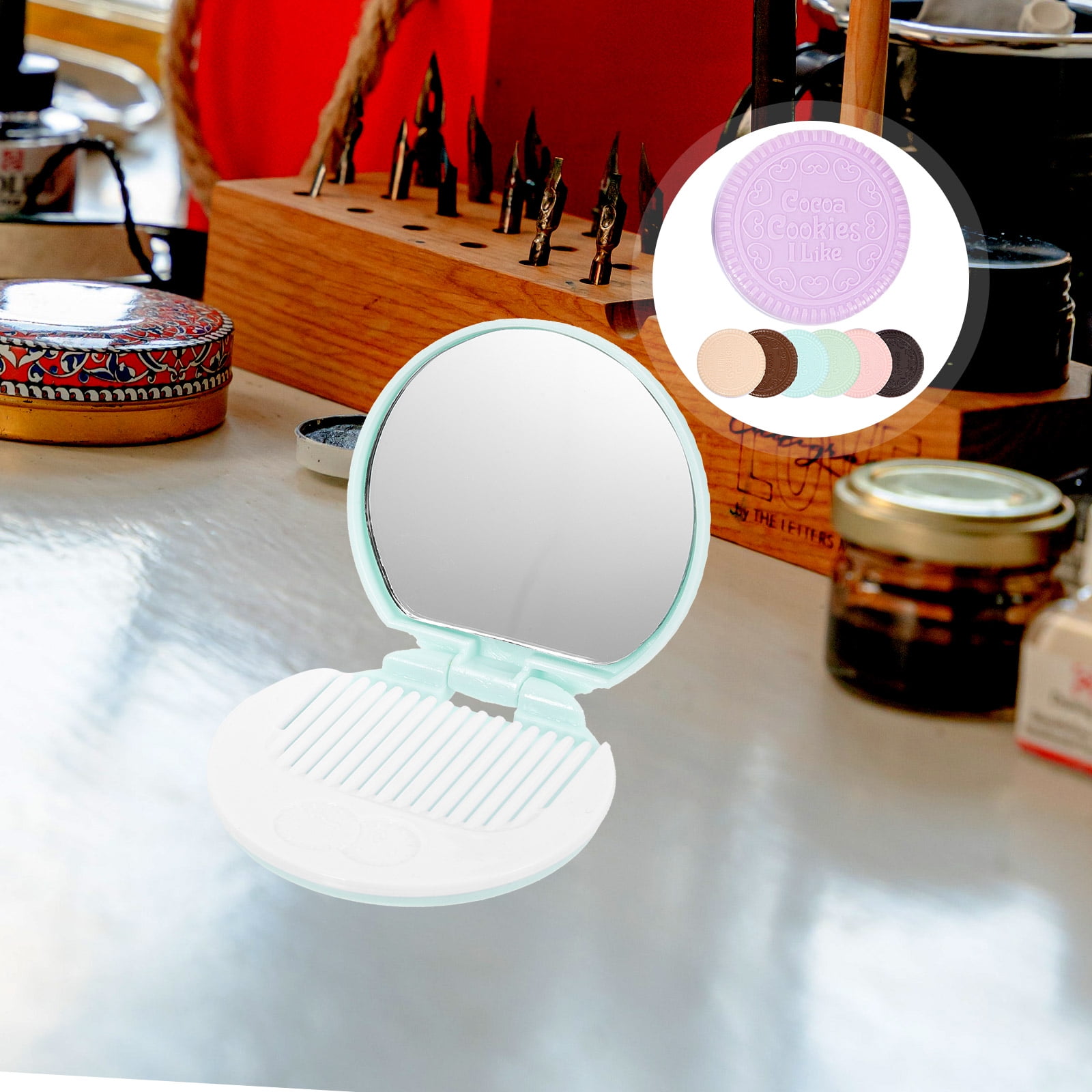 MLINS 7 PCS Color Chocolate Sandwich Makeup Mirror Travel - Walmart.com