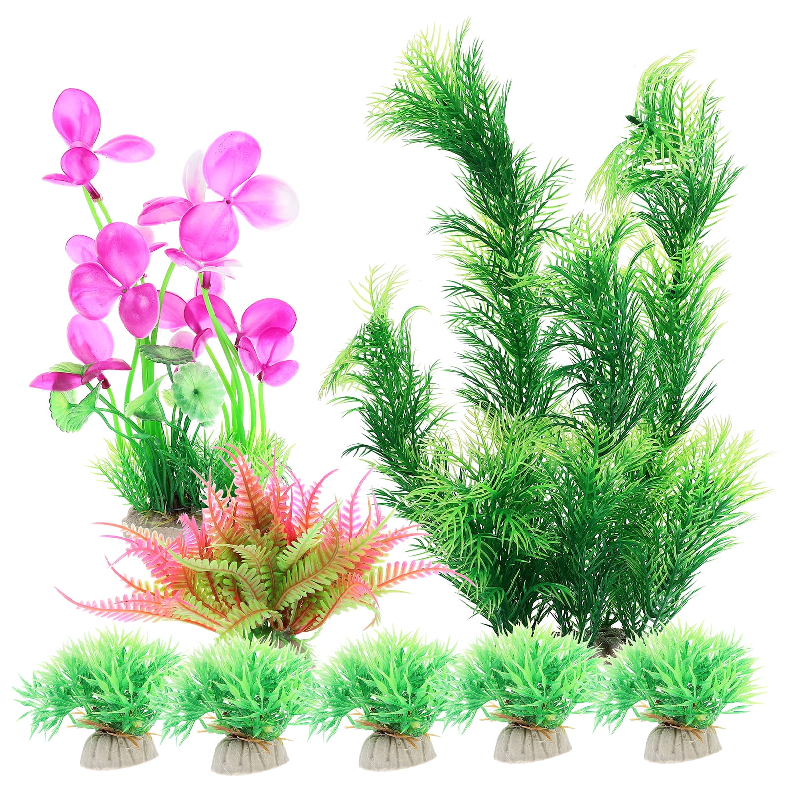 7pcs Fish Tank Plant Ornament Vivid Realistic Water Grass Model ...